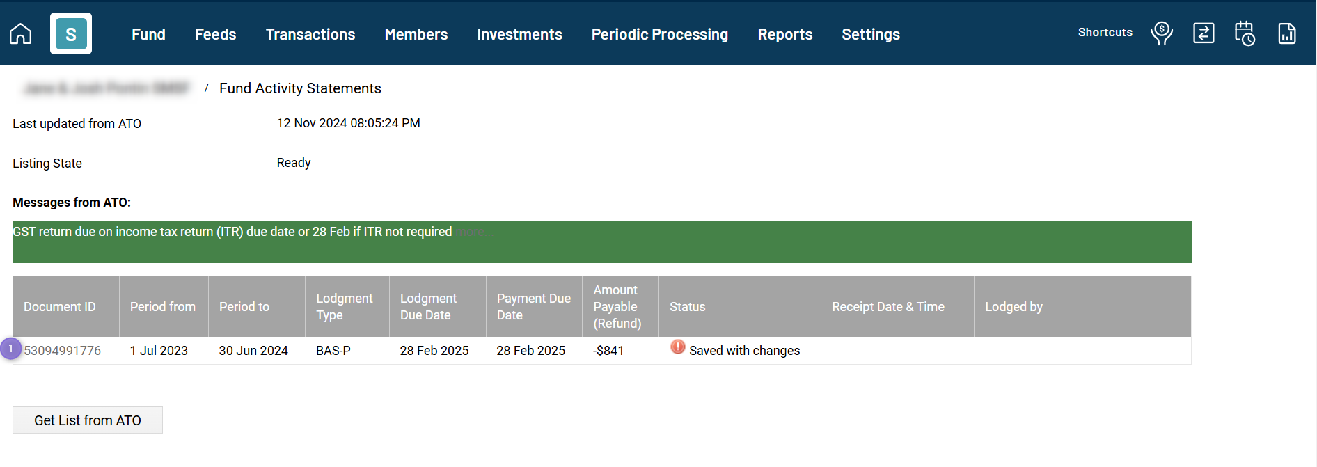 Why don't the figures appear in the BAS when I send it for signatures ...