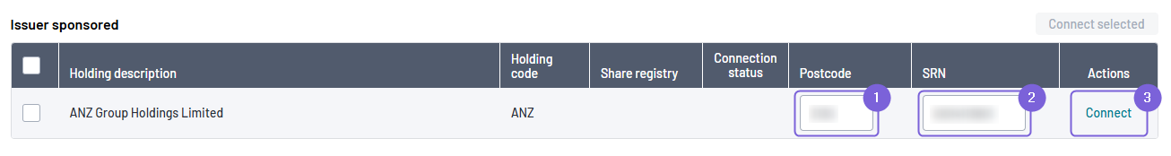 Connect Share Registries – Class Support