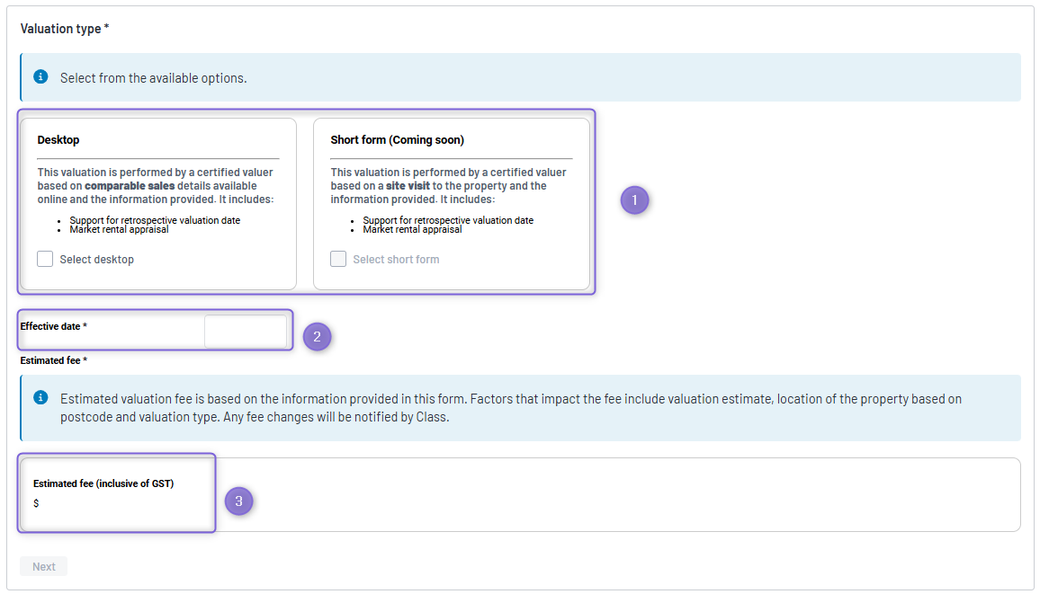 Ordering a Paid Property Valuation – Class Support