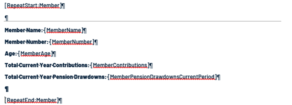 Adding Member & Pension related merge fields – Class Support