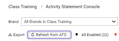 Activity Statement Console – Class Support
