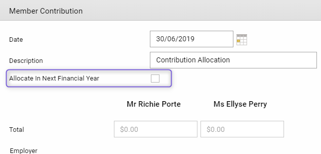 Member Contributions – Class Support
