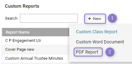 Custom Reports – Class Support