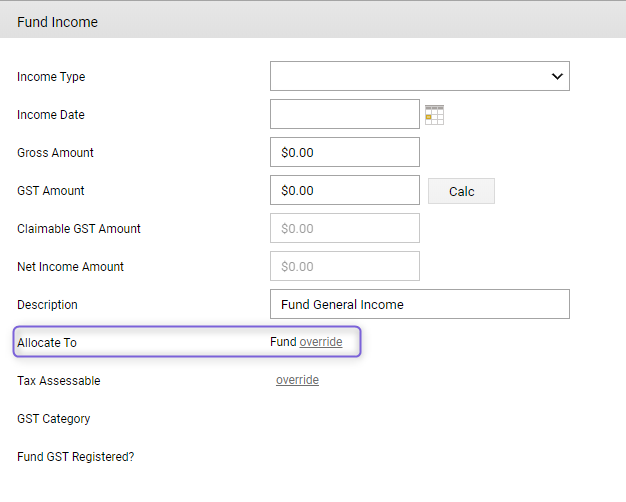 How to allocate Fund General Income/Expense to a specific member ...