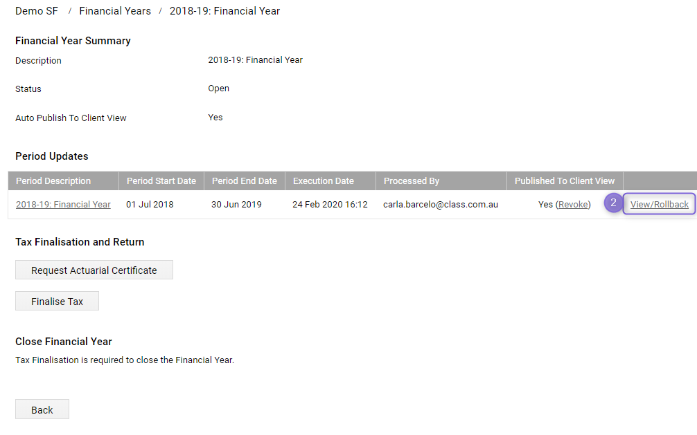 Period Update – Class Support