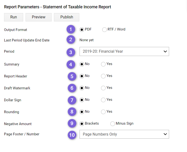 Tax Reports – Class Support