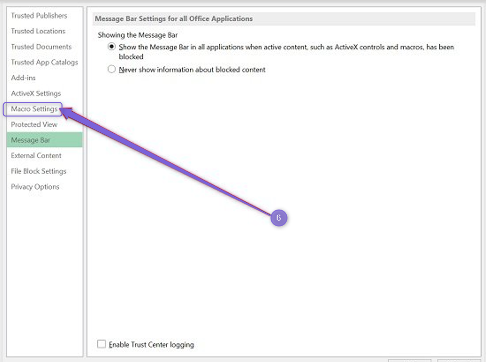 How Do I Change Macro Settings To Enable The Excel Loaders Class Support