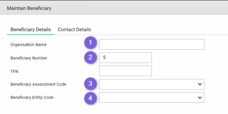 Adding a New Beneficiary – Class Support