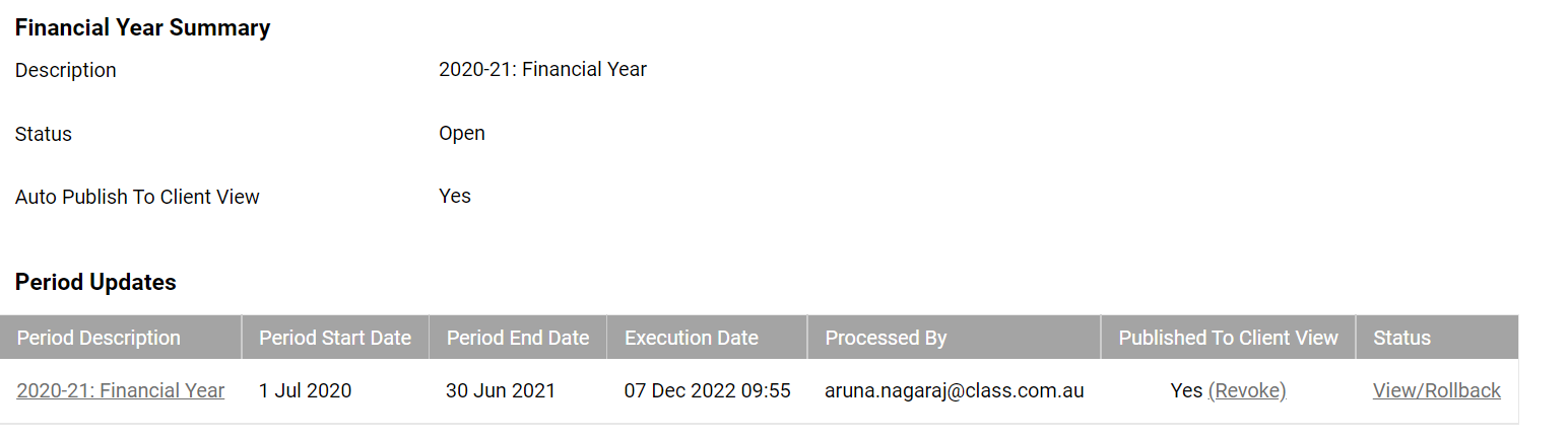 Period Update Improvement – Class Support