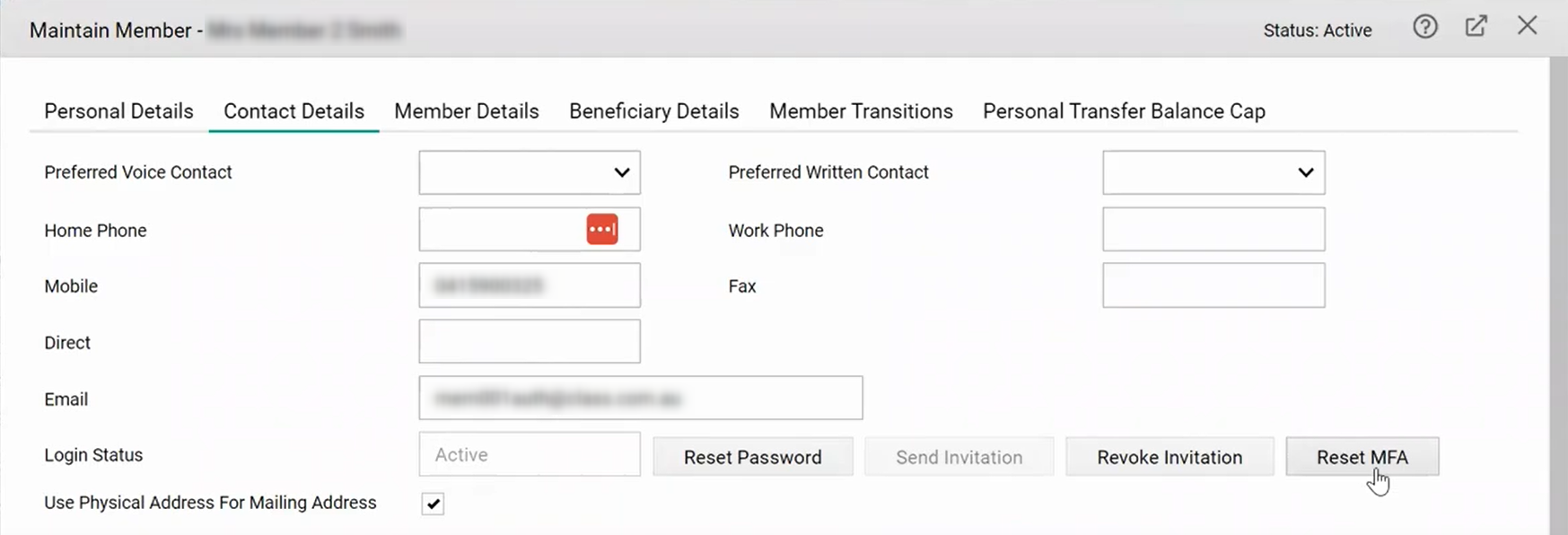 Resetting Multi-Factor Authentication – Class Support