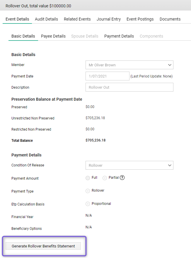 Manual Rollover Out – Class Support