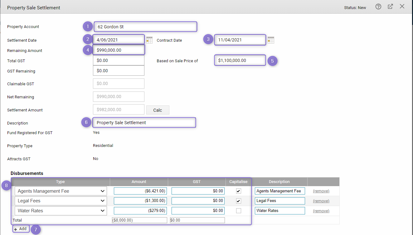Processing a Property Sale – Class Support